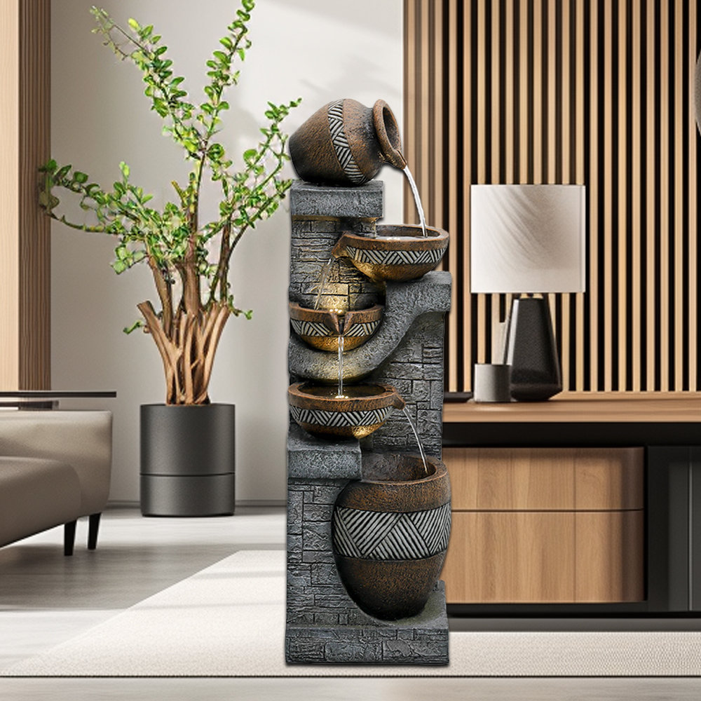 Millwood Pines Darreyl Hand Crafted Weather Resistant Fountain with ...