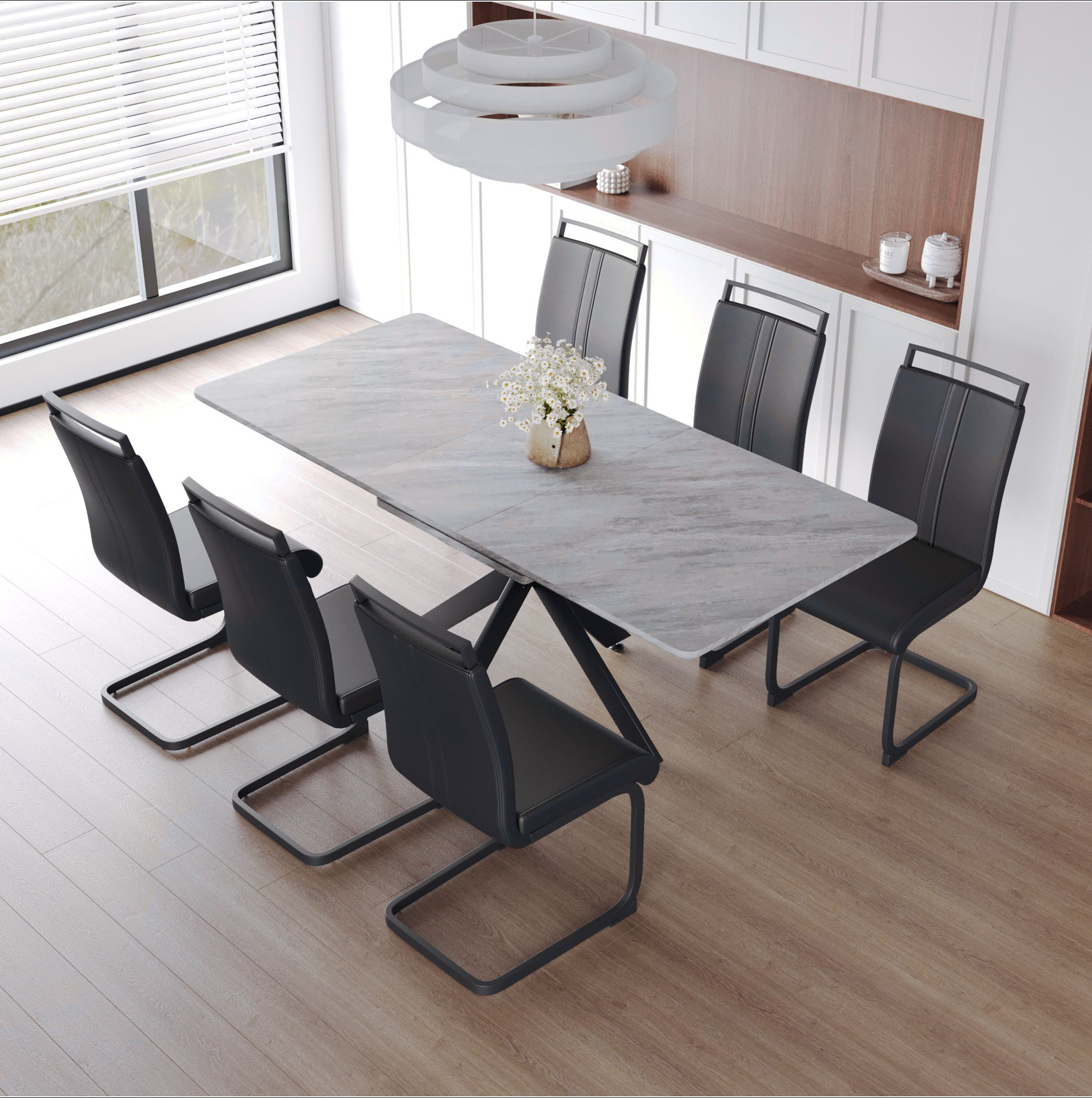 Ivy Bronx dining Table Set Dining Room,C-shaped Tube Soft padded ...