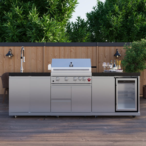 FORNO Bulnes Outdoor Kitchen 30" 60,000 BTU Stainless Steel BBQ ...