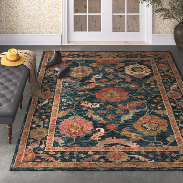 Elmsford Handmade Wool Blue/Brown Rug & Reviews | Birch Lane