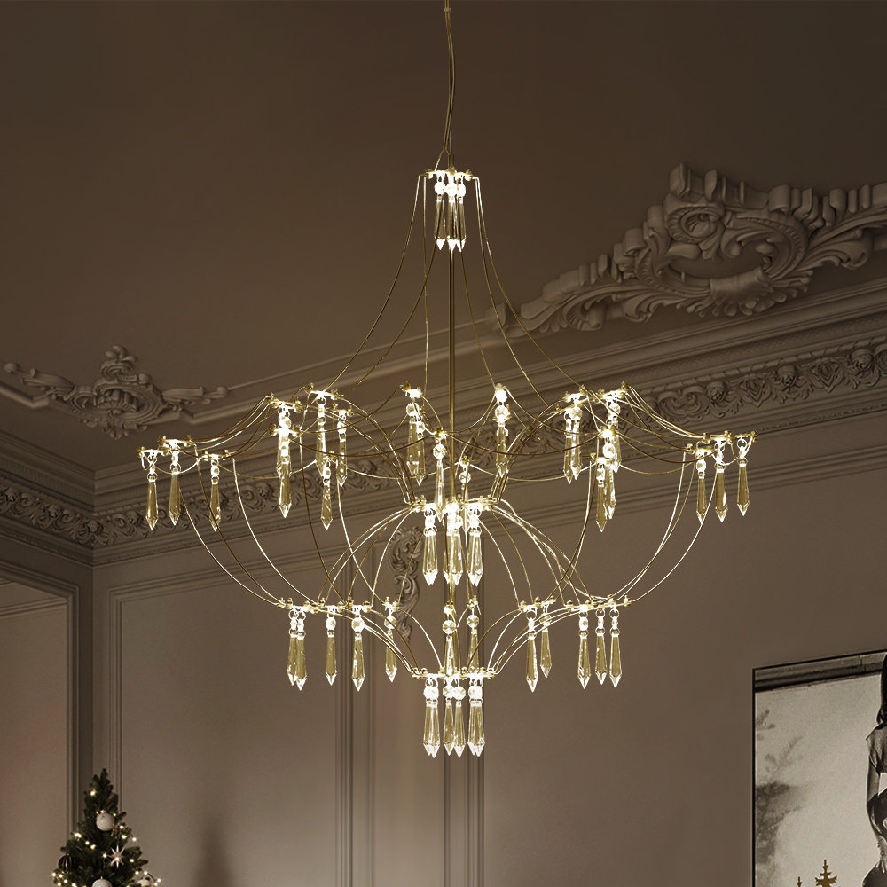 House of Hampton® Led Firefly Crystal Accents Starry Luster Chandelier ...