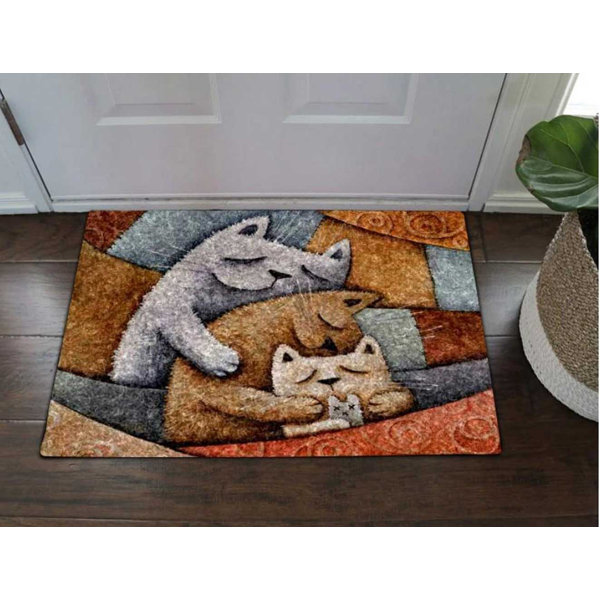 Wildon Home® Cat Welcome Mat Doormat Lh Funny Welcome Mats Gifts For ...