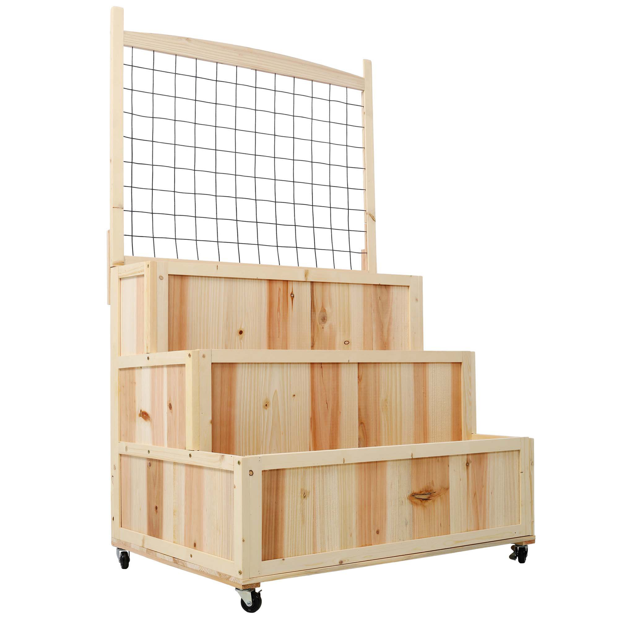 Latitude Run® Versatile Raised Garden Bed with Trellis and Storage for ...