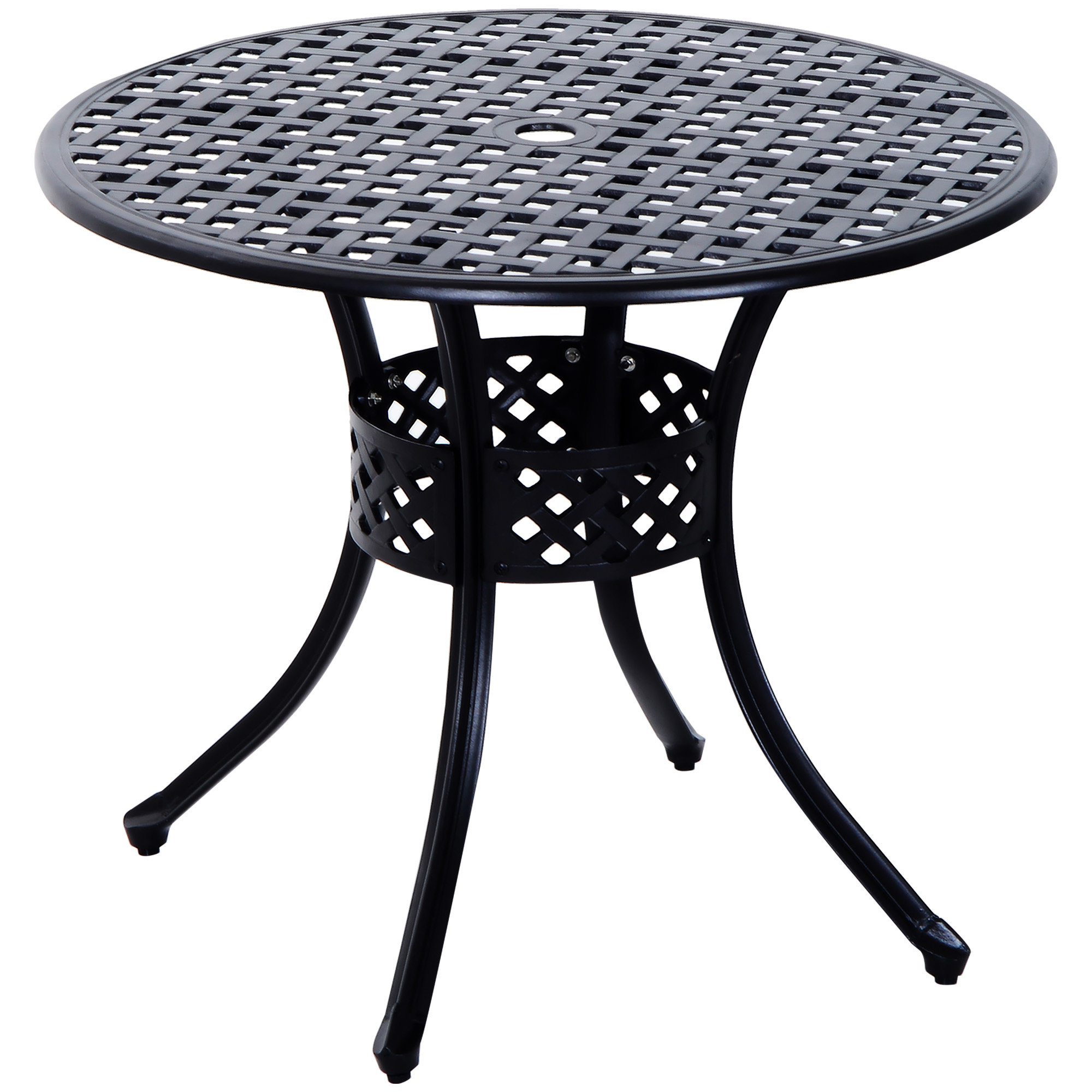 Red Barrel Studio Table bistro ronde 33 po en aluminium coulé avec trou ...