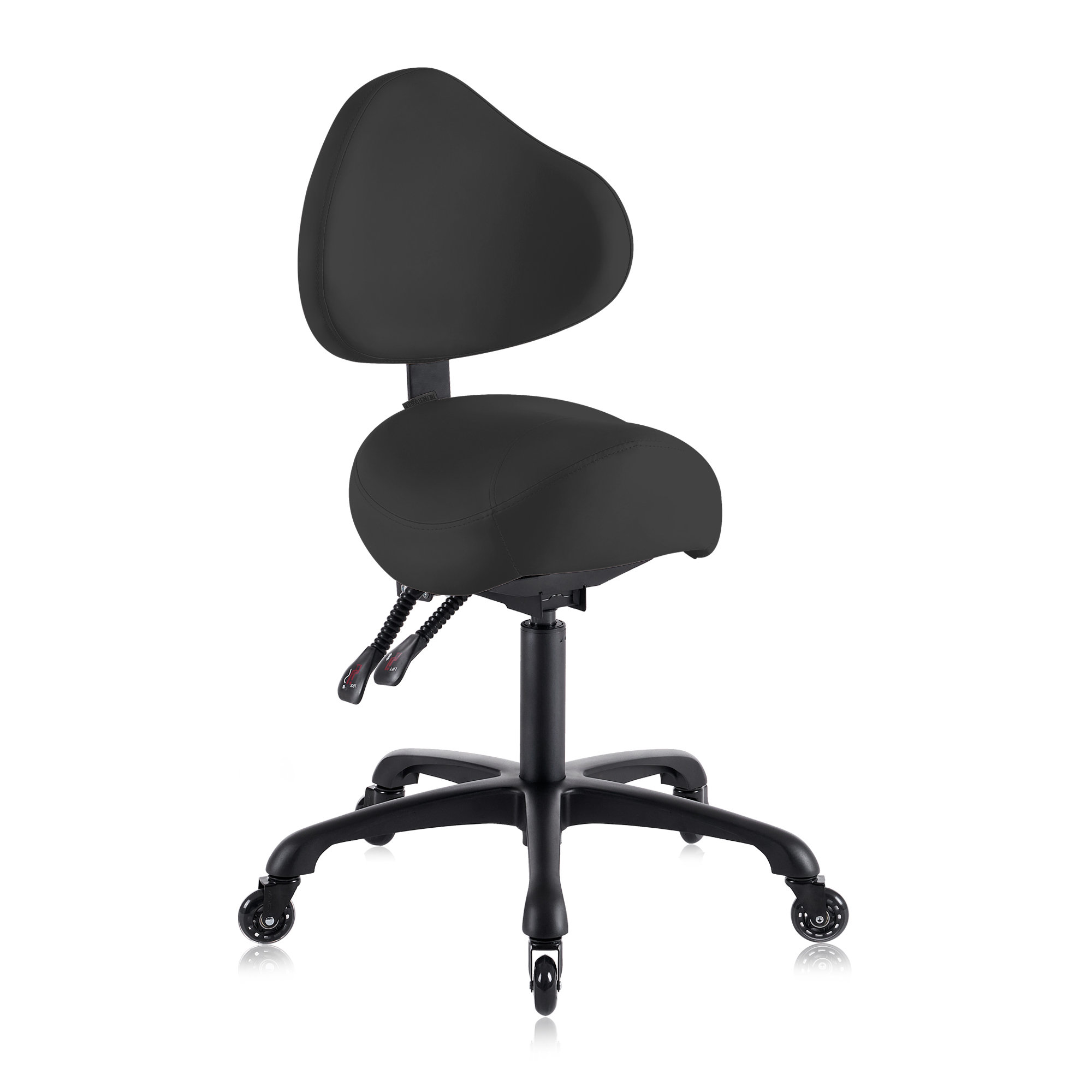 Latitude Run® Pneumatic Swivel Rolling Saddle Chair With Wheels And ...