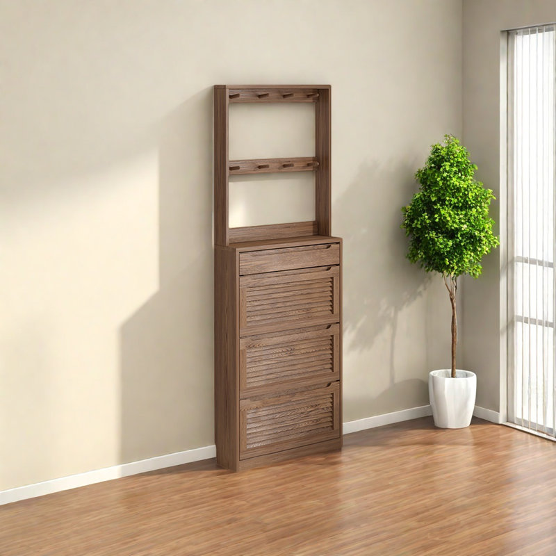 Elegant Home Furnishings.s Solid Oak Hall Tree with Drawer | Wayfair