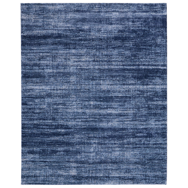Room Evny Esser Modern Solid, Blue/Silver, Accent Rug | Wayfair