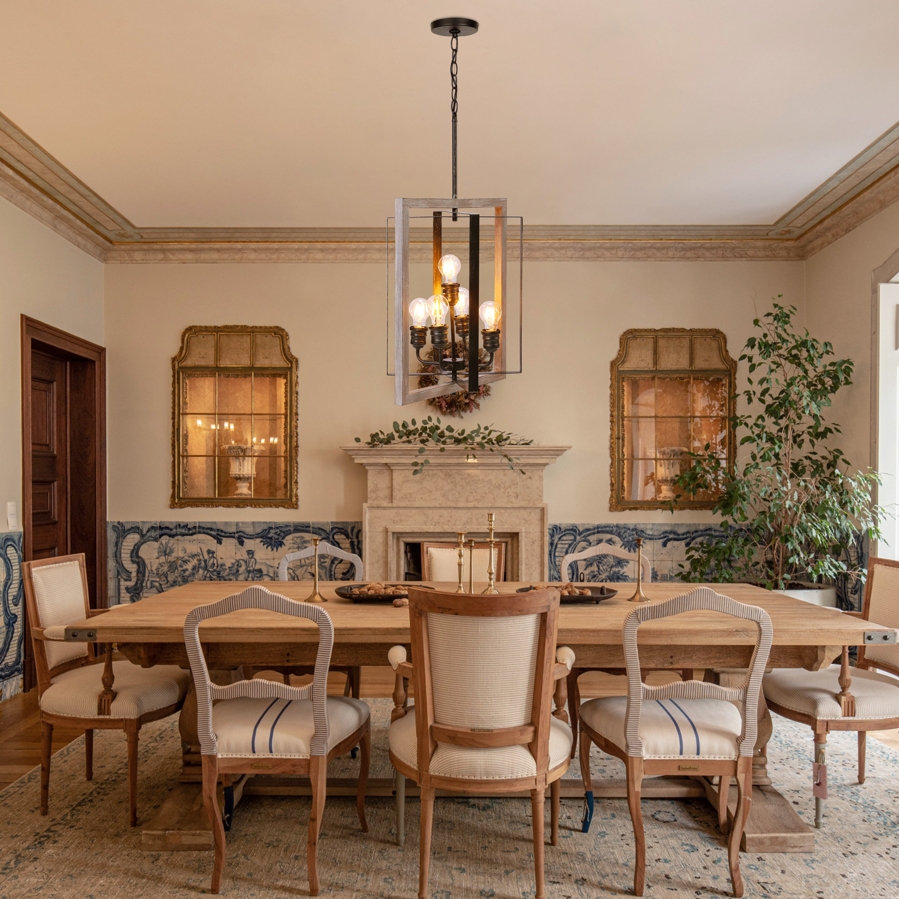 Gracie Oaks Farmhouse Chandelier Rustic Kitchen Island Light Fixture ...