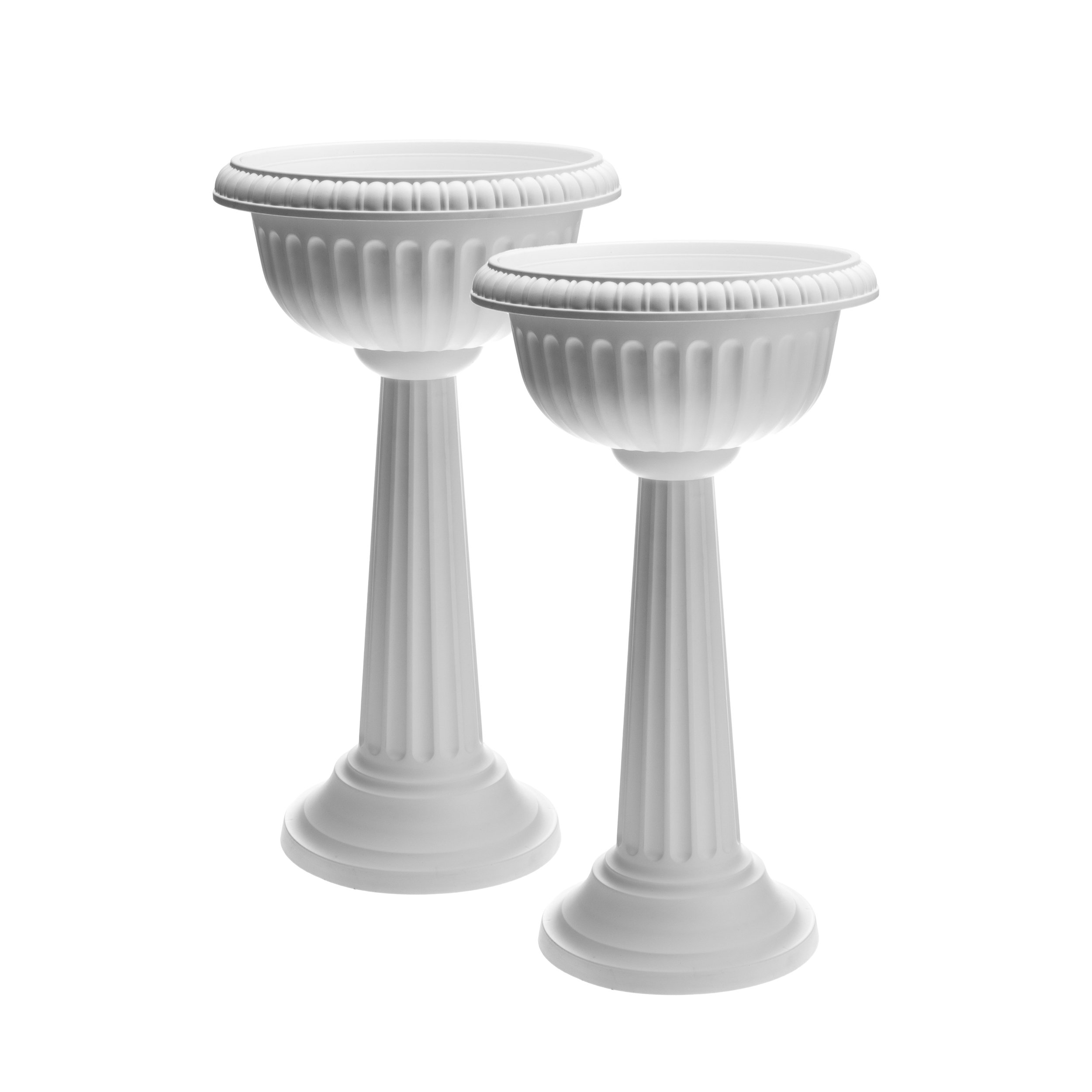 Bloem Grecian Urn Plastic Indoor/Outdoor with Pedestal Planter Bundle ...