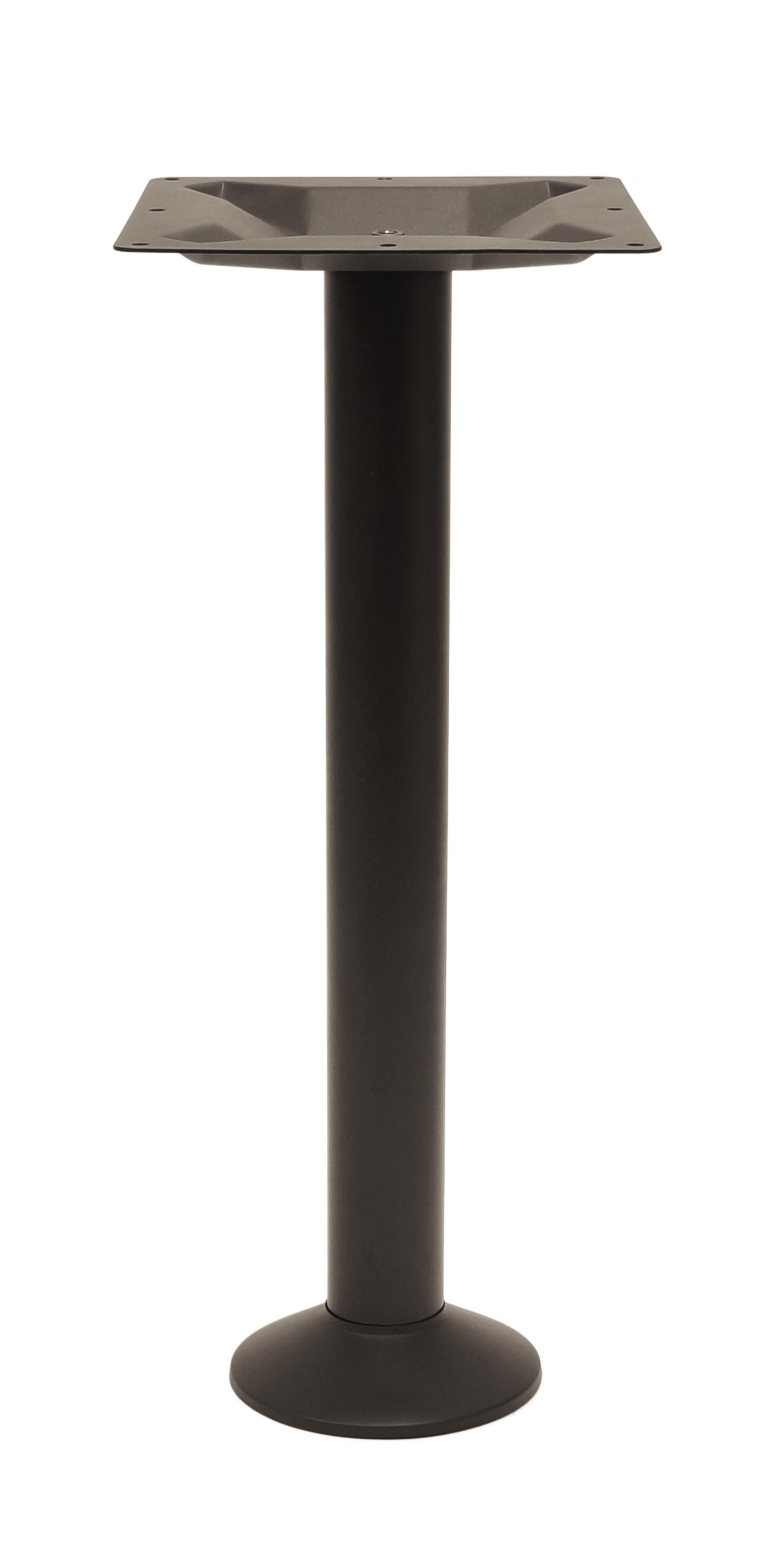 BFM Seating Alpha Stainless 8" Round Outdoor Dining Height Table Base ...