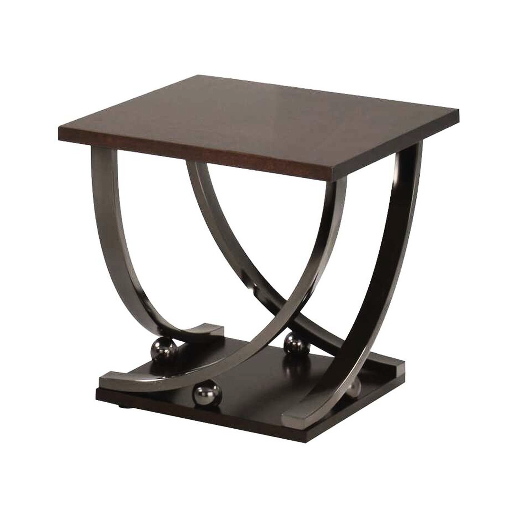 Ivy Bronx Modern Black Nickel End Table With Extra Shelf - 24 Inches ...