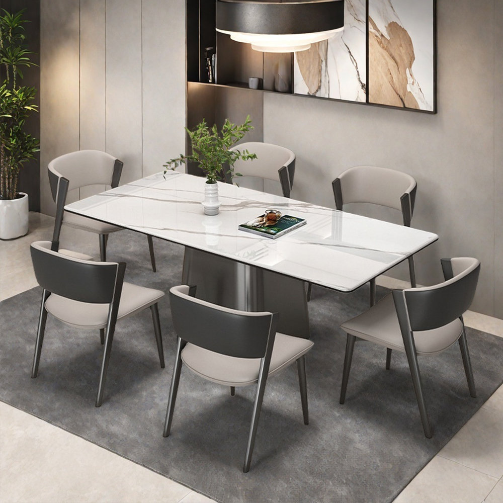 Elamer Italian style luxury rectangular dining table set | Wayfair
