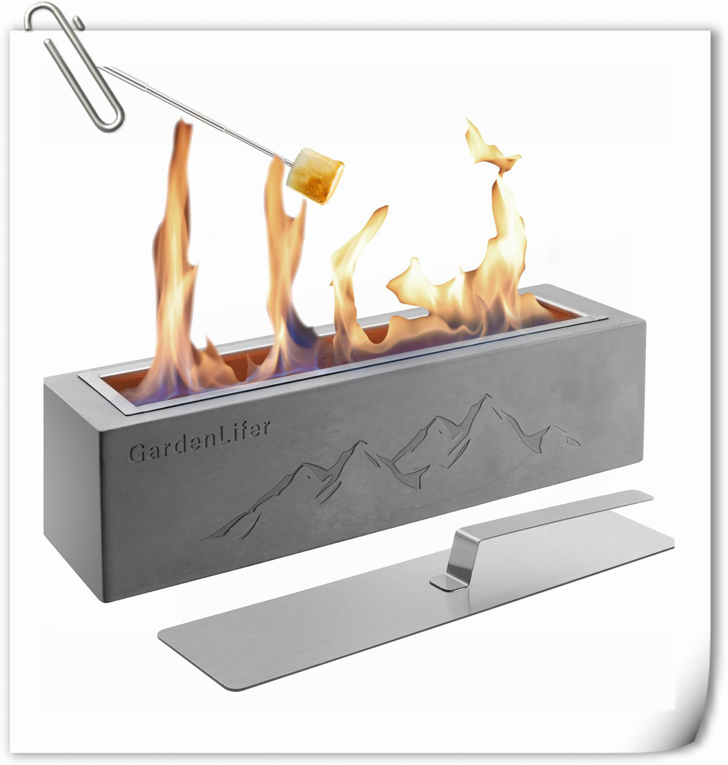 GLOBAL GIRLS LLC Tabletop Fire Pit 15 Inches L Portable Mini Fireplace ...