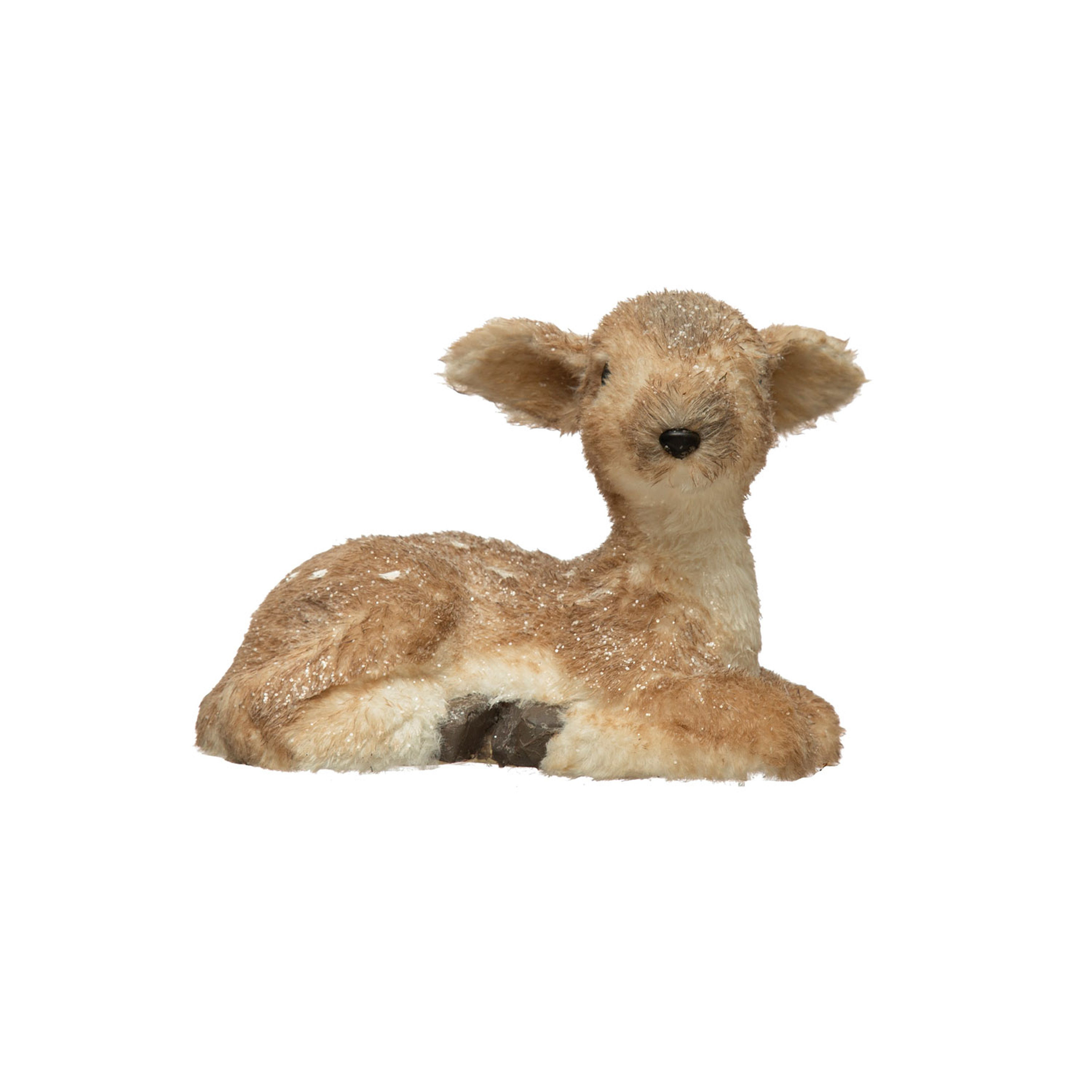 The Holiday Aisle® Faux Fur Lying Fawn With Glitter | Wayfair