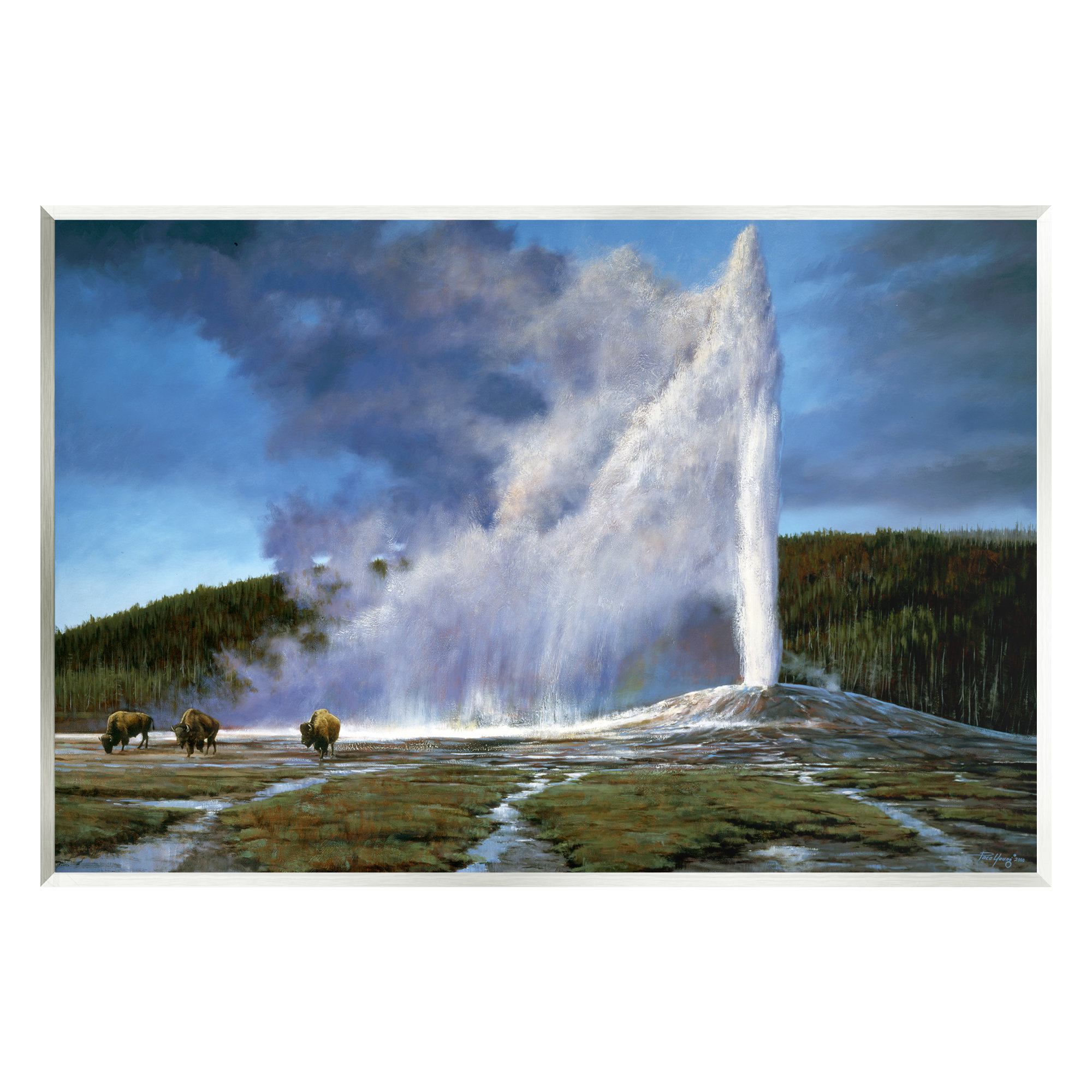 Stupell Industries Old Faithful Geyser Landscape Wall Plaque Art By ...