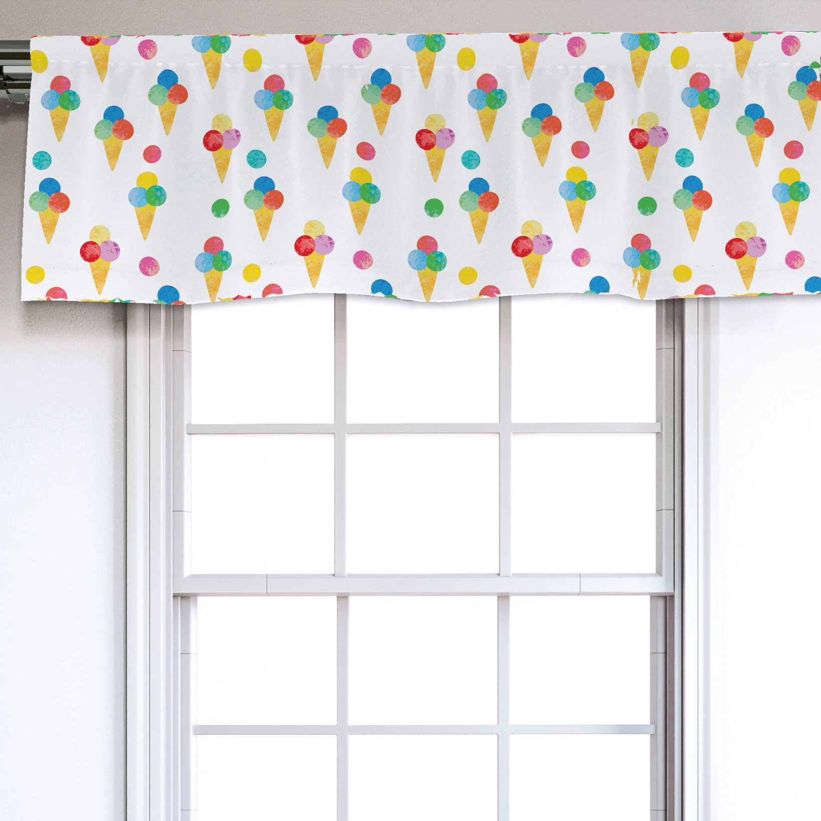 East Urban Home Ice Cream 54" Window Valance | Wayfair