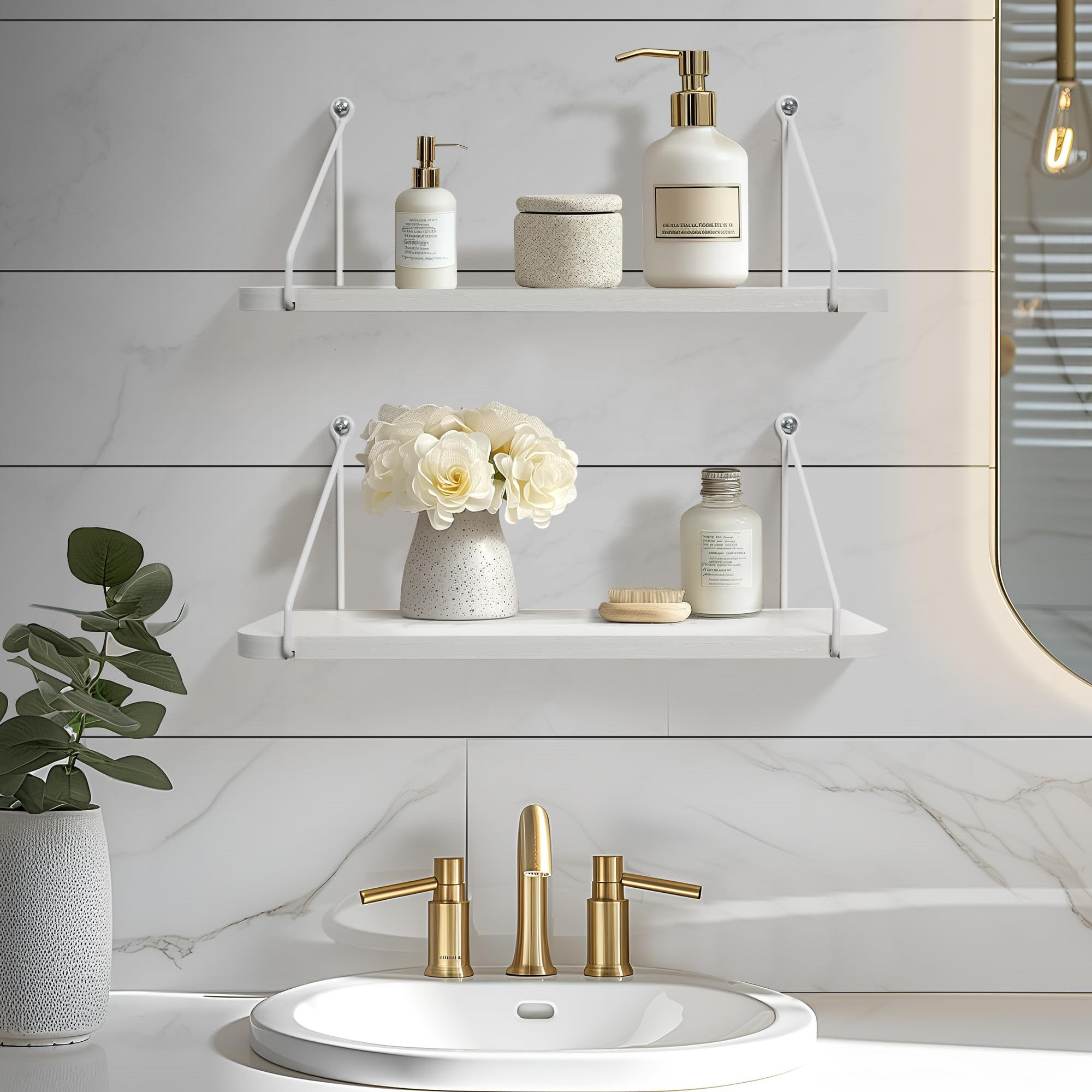 Latitude Run® Floating Shelves for Wall,Bookshelf Organizers,Set of 2 ...