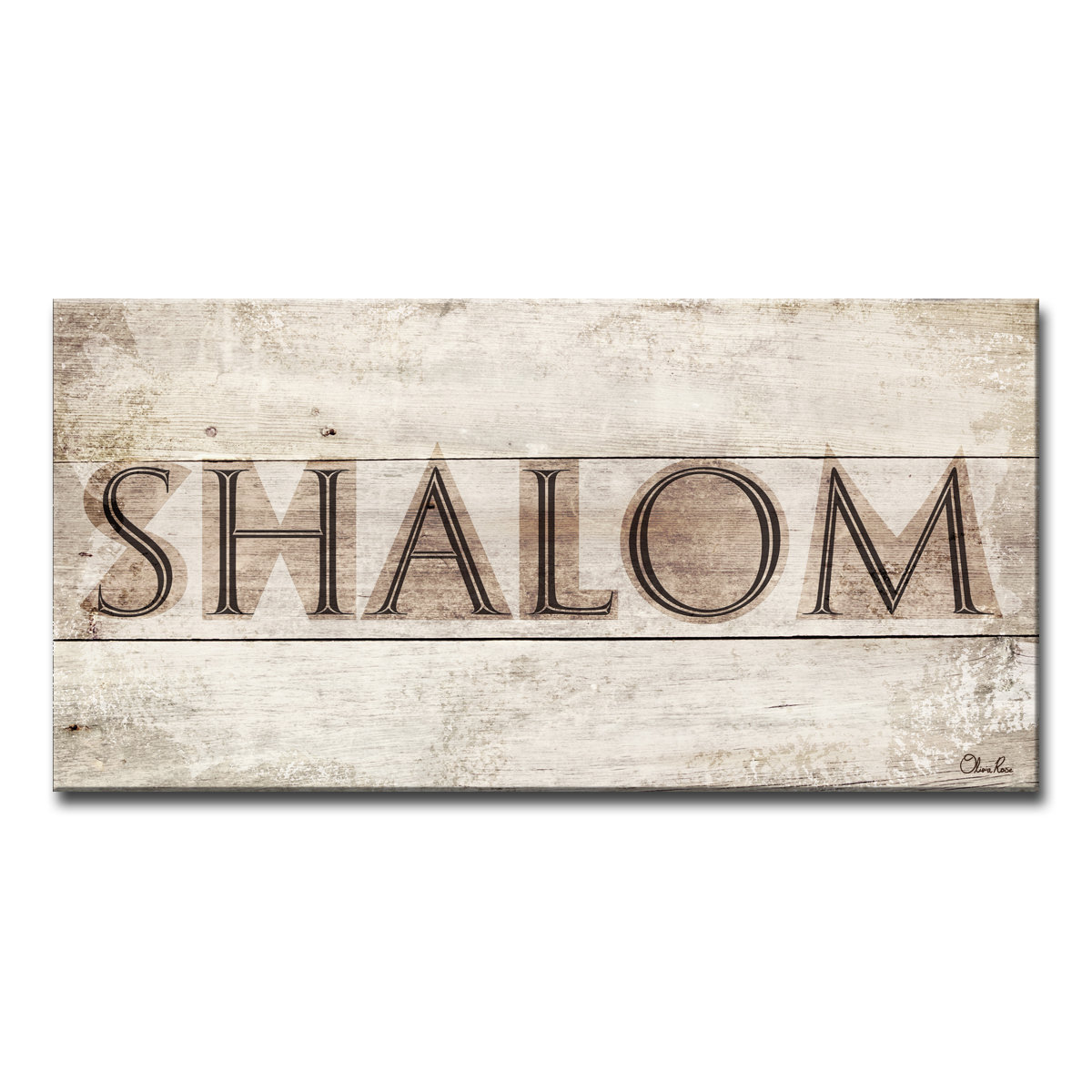 Bungalow Rose Shalom I by Olivia Rose - Wrapped Canvas Textual Art ...