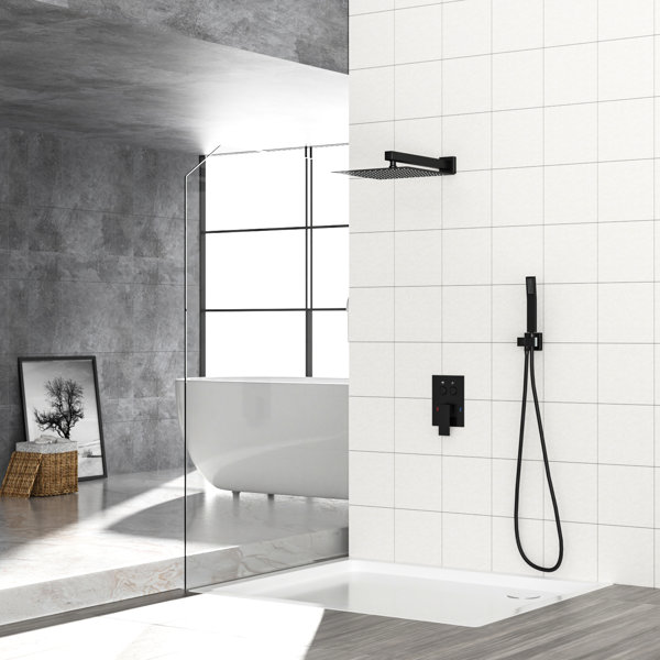 BoudoirBloom Matte Black Dual Shower Head System With Easy Installation ...