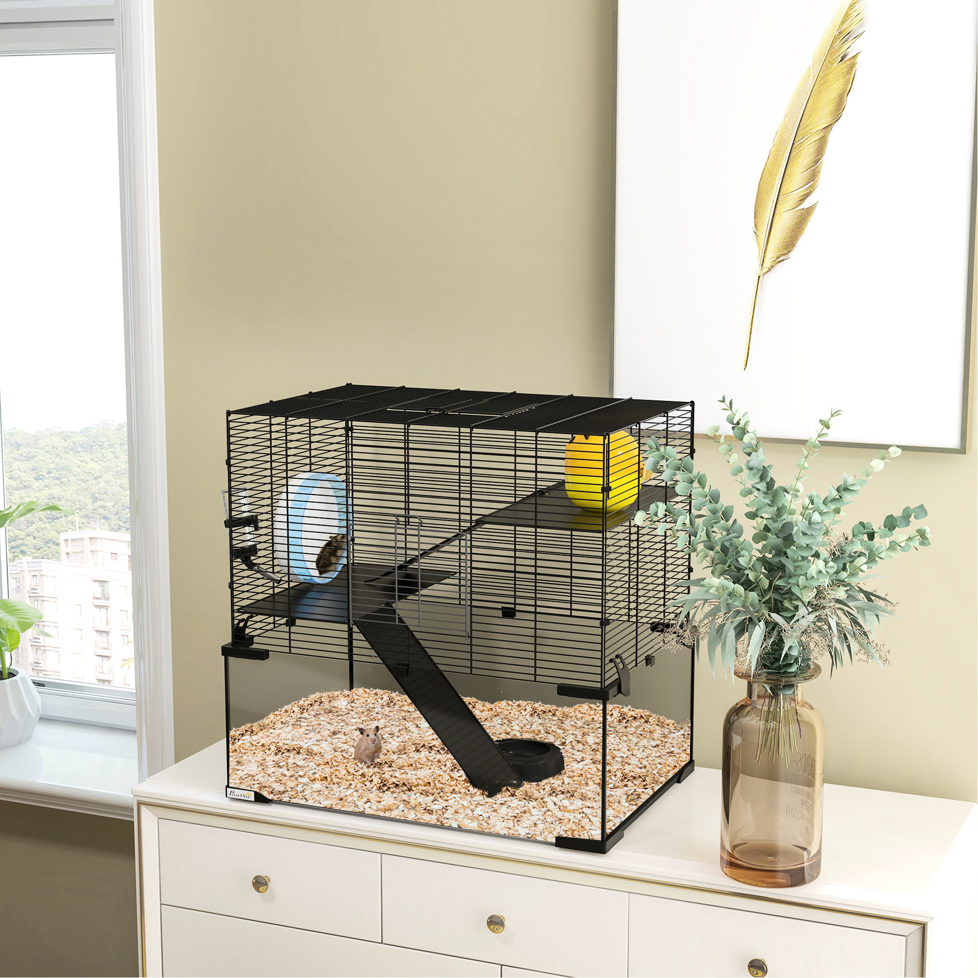 Tucker Murphy Pet™ 23.5" Hamster Retreat, Black, With Steel Structure ...