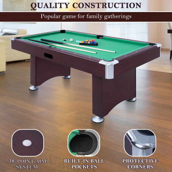 RayChee 6' Pool Table, Heavy-Duty Billiard Table Set with Leg Levelers ...