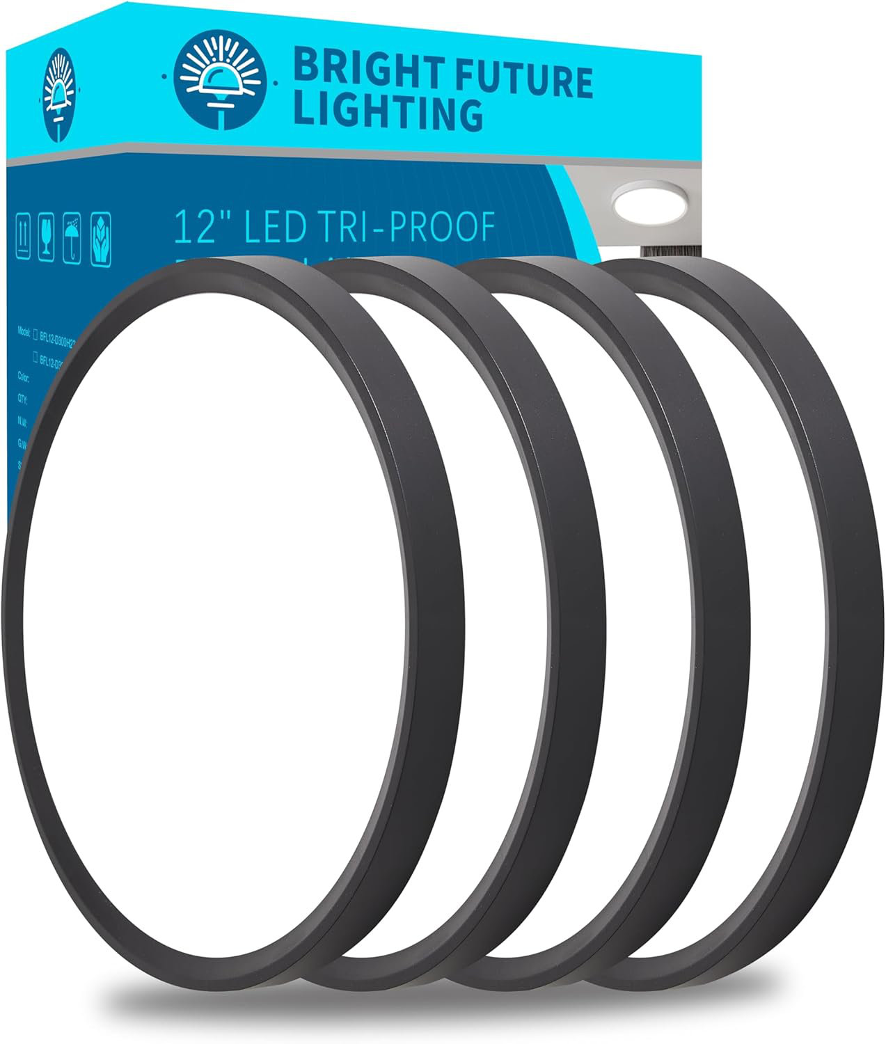 BONLOD 4Pack 12 Inch Flush Mount Ceiling Light 24W Led Ceiling Light ...