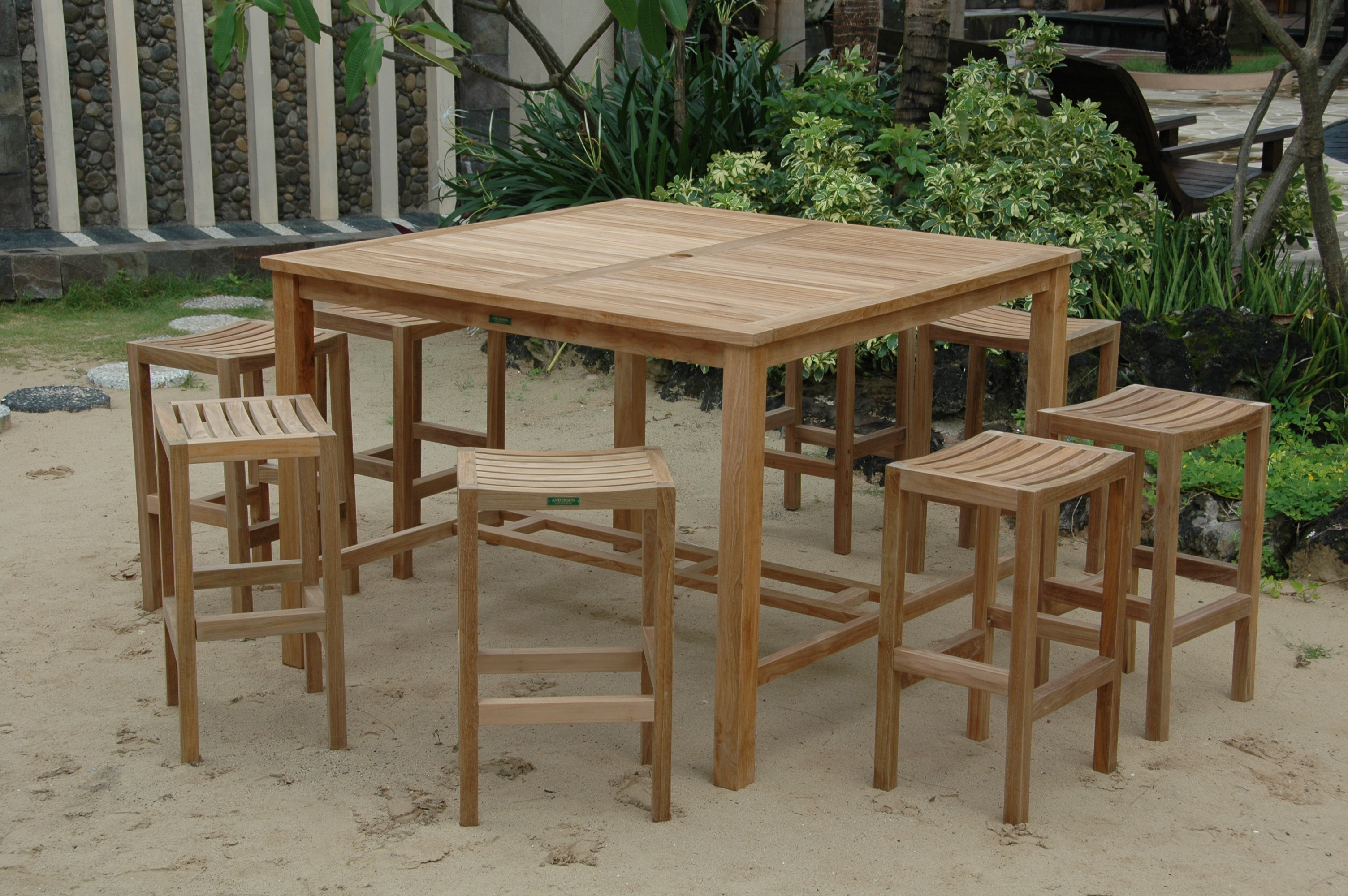 Anderson Teak Windsor 9 Piece Teak Bar Height Dining Set | Perigold