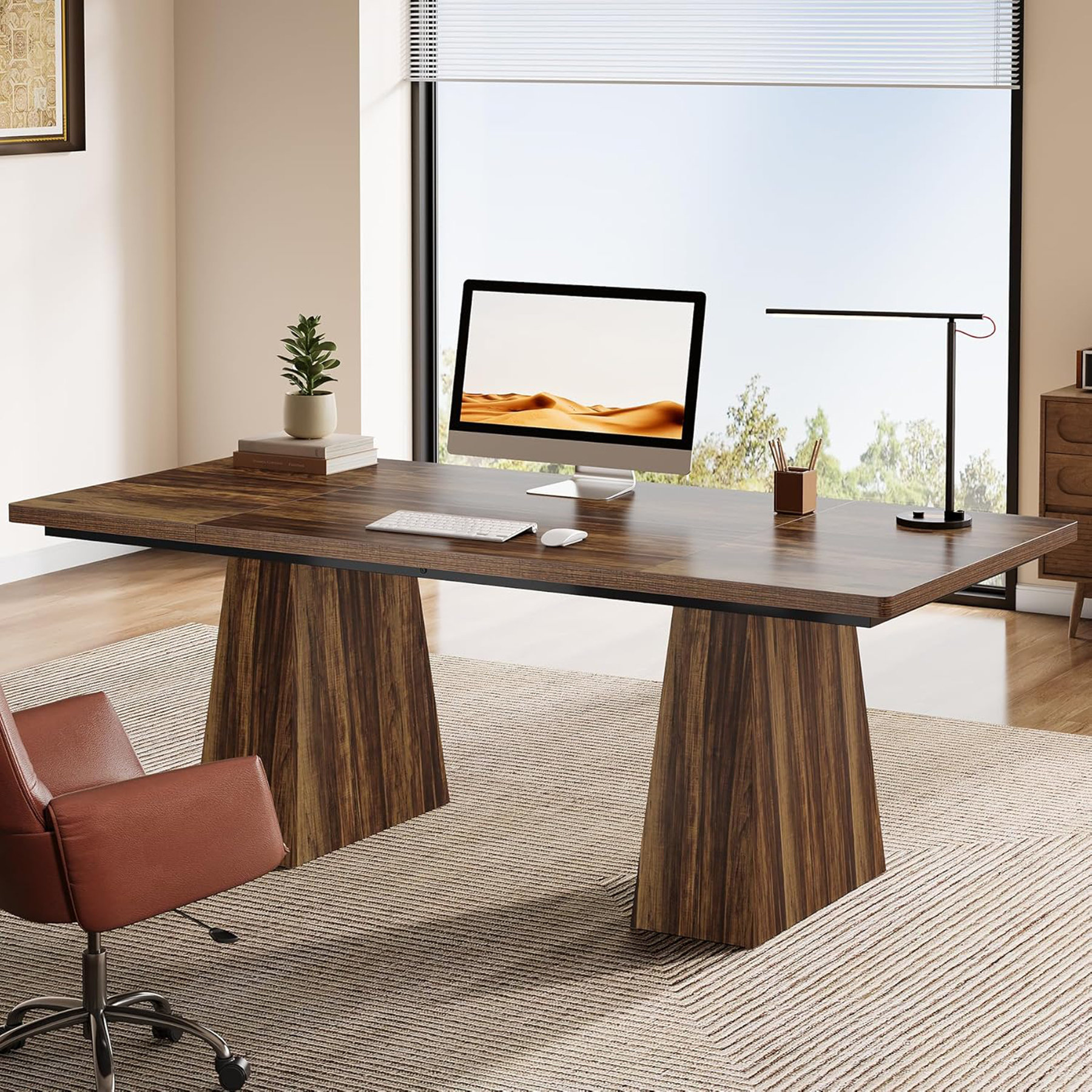 Millwood Pines Modern Executive Desk, Large Home Office Computer ...