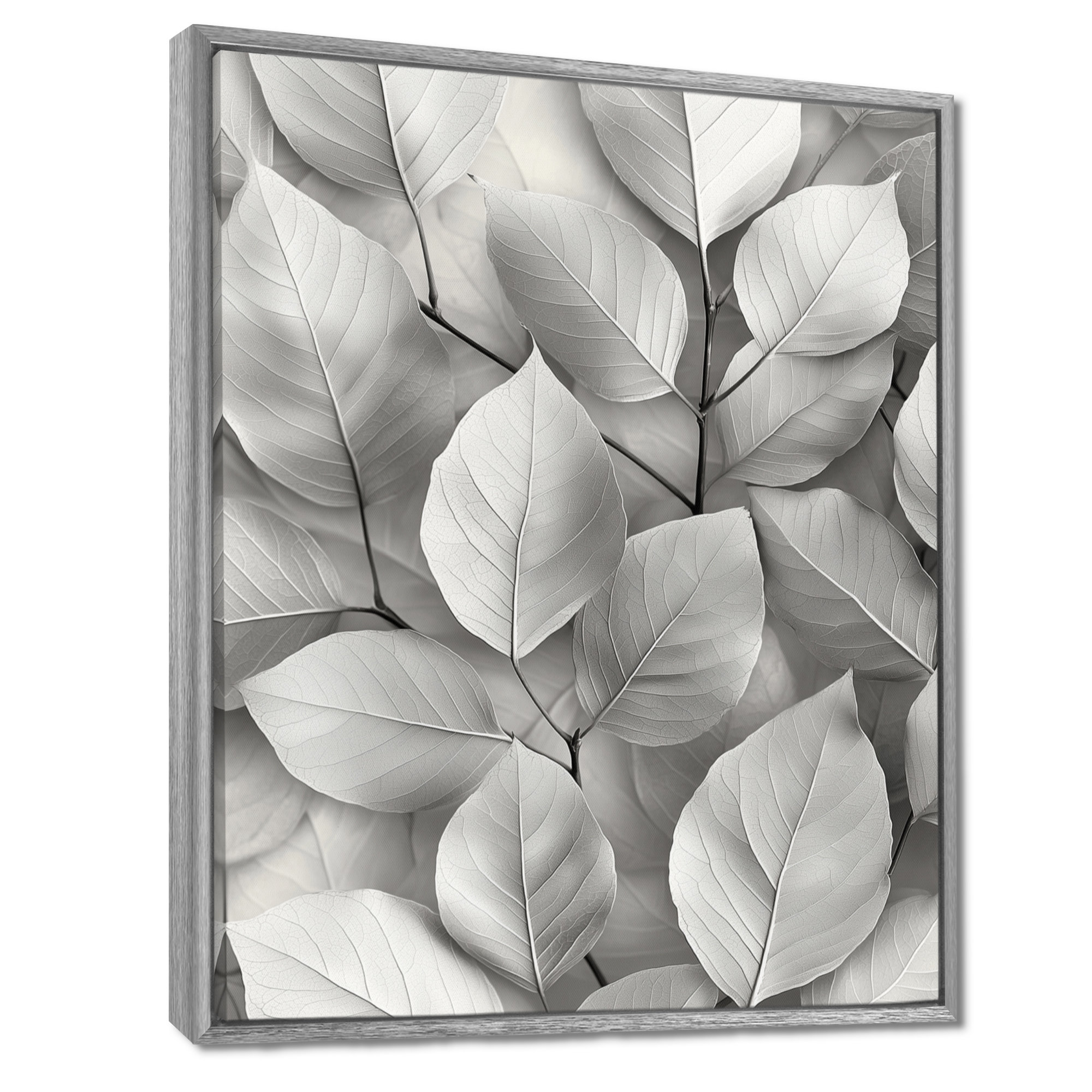 Winston Porter Pebble Grey Leaves Veins Of Nature II - Leaves Wall Art ...
