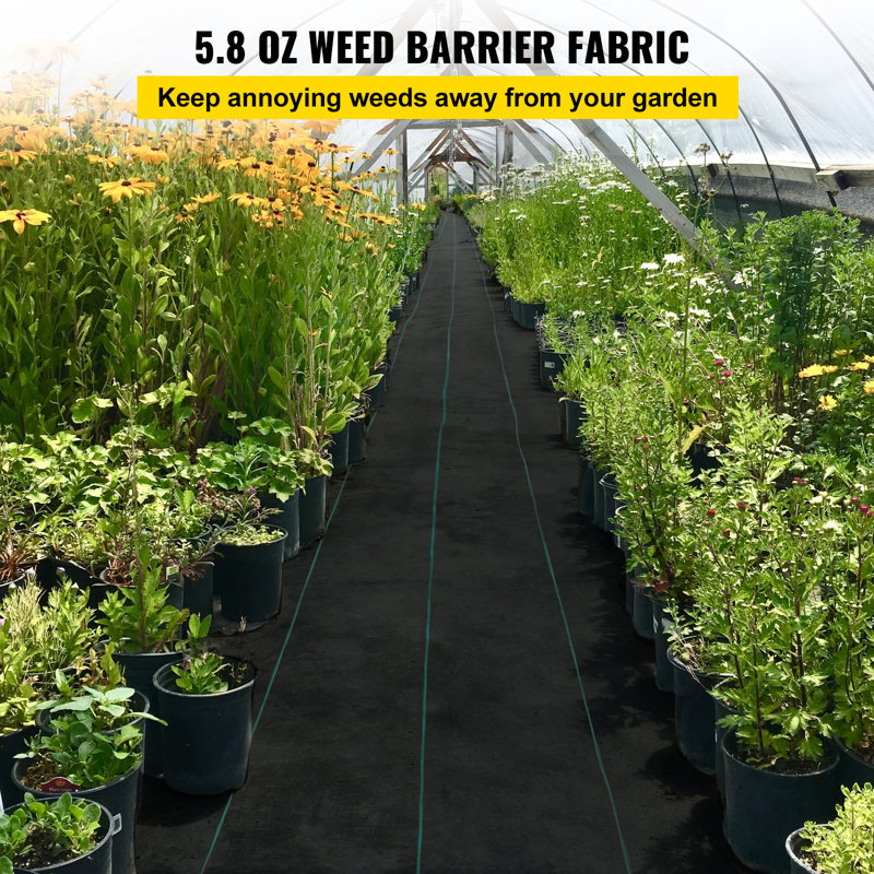 VEVOR Weed Barrier, Landscape Fabric, Cover Mat Heavy Duty Woven Grass ...