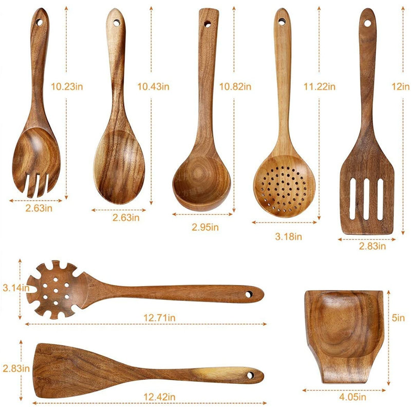 AIRPJ 8 -Piece Wood Cooking Spoon Set | Wayfair