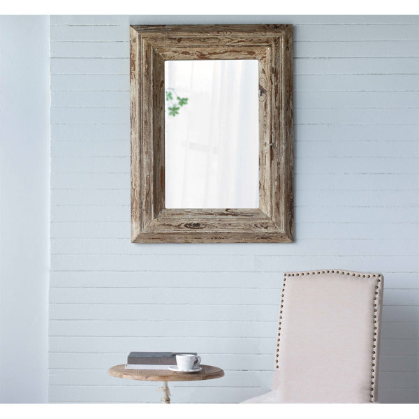 BESTCOSTY Solid + Manufactured Wood Rectangle Mirror | Wayfair
