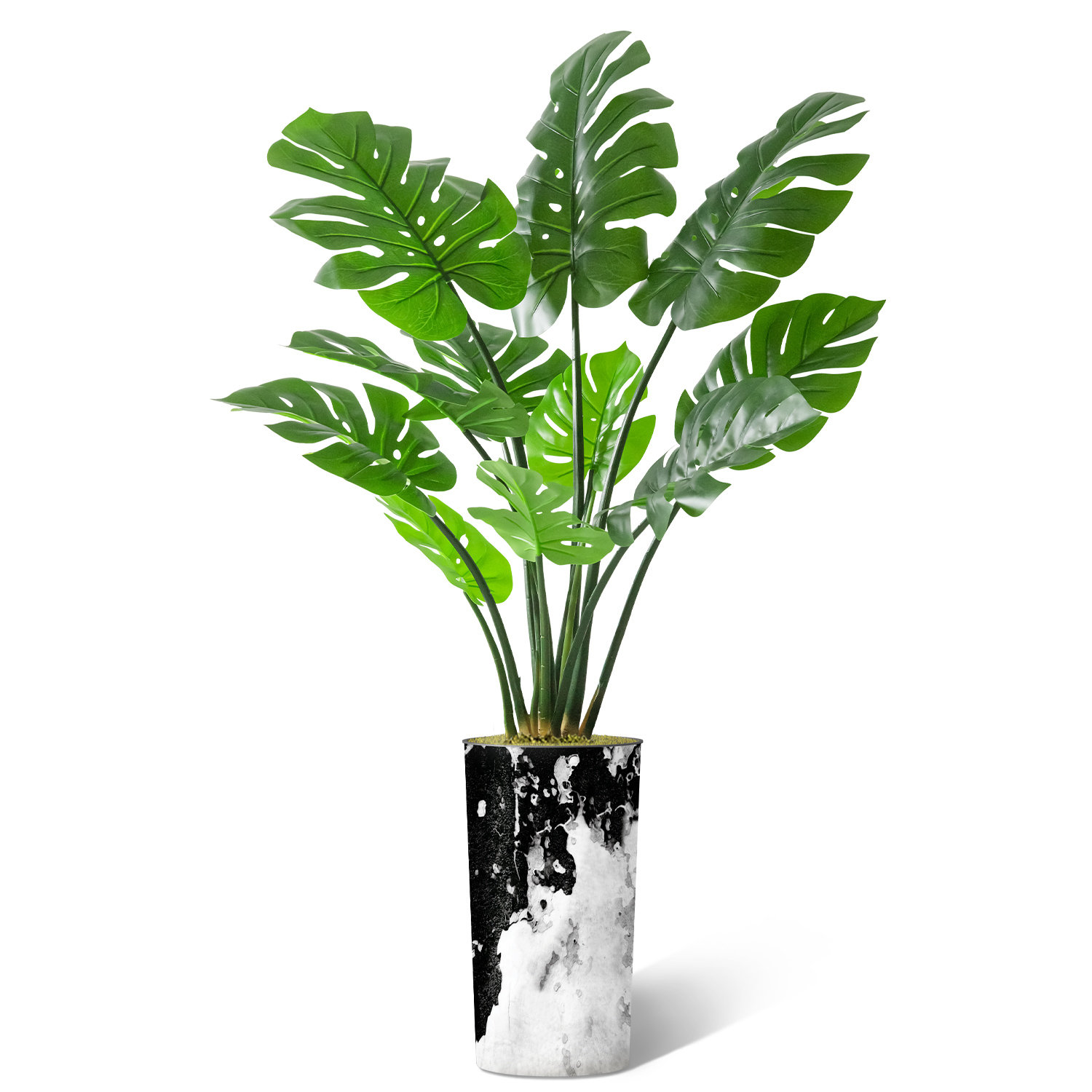 SIGNLEADER Faux Greenery Large Artificial Monstera Silk Plants Indoor ...
