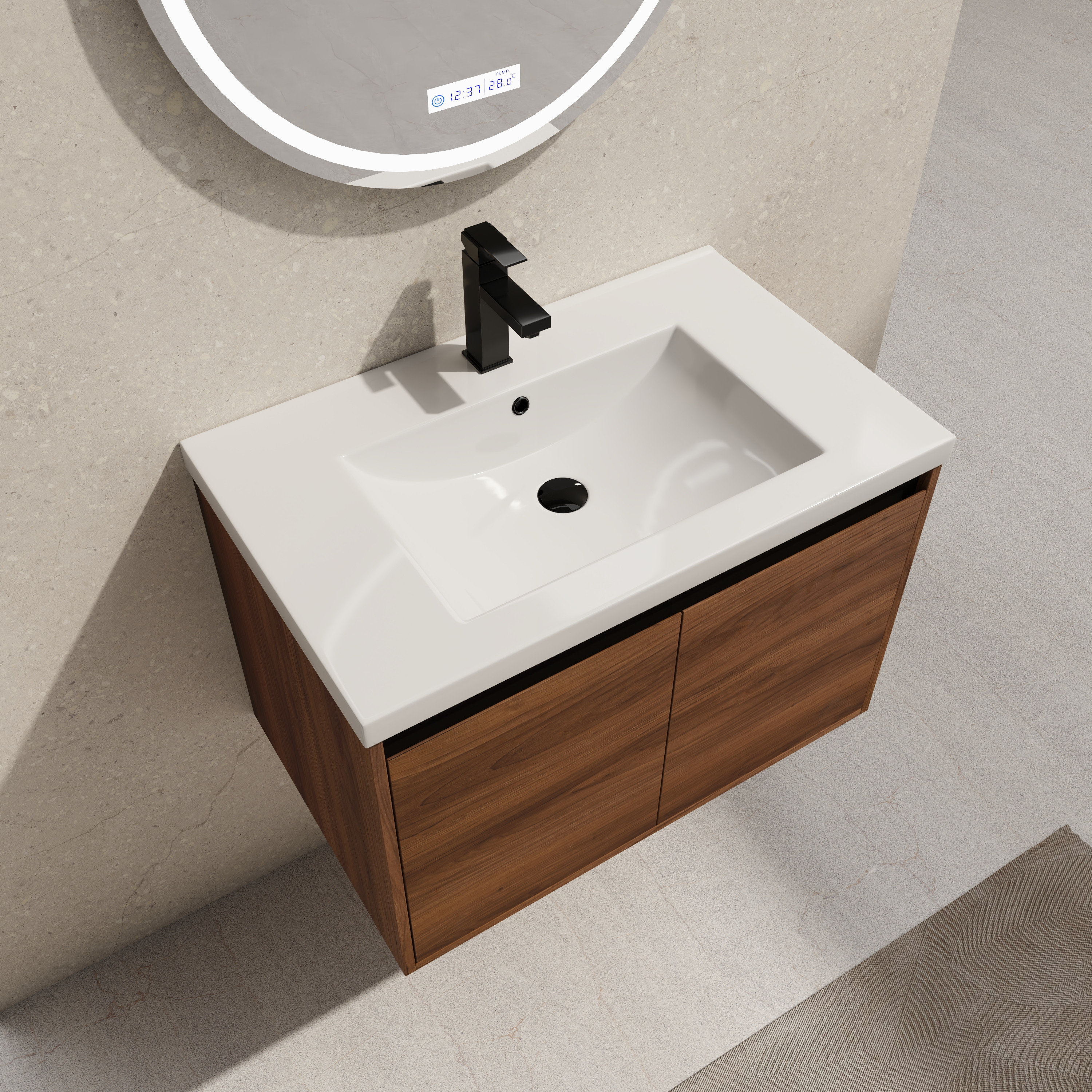 Ebern Designs Downer 18.1'' Oak Rectangular Bathroom Sink with Overflow ...