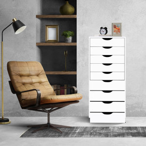 Latitude Run® 9-Drawer Vertical Filing Cabinet, Wooden Office Cabinet ...