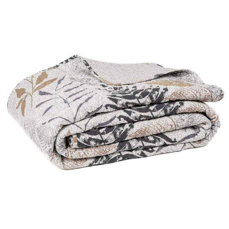 Brunelli Bernerdyn Gray/Tan Cotton Reversible Quilt Set & Reviews | Wayfair