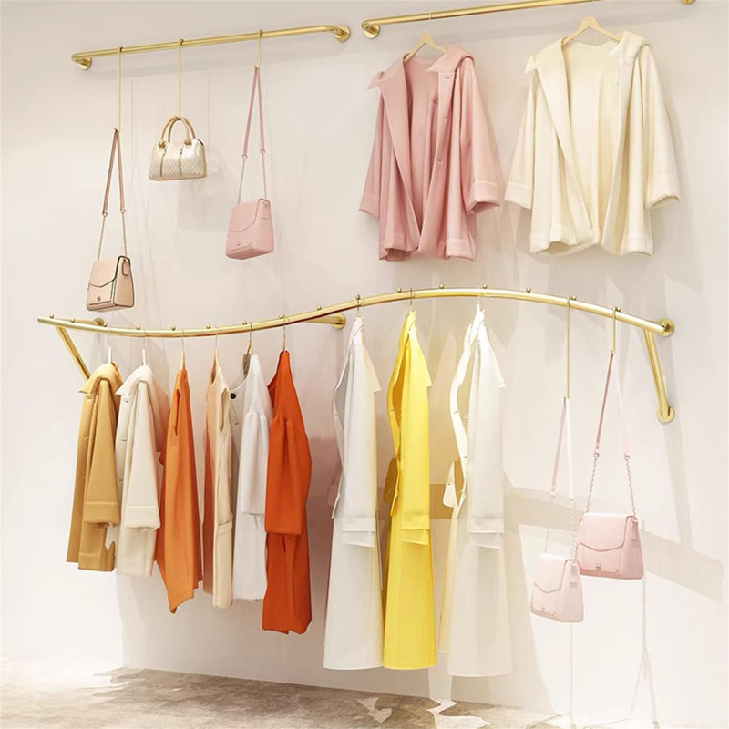 Latitude Run® Wall Mounted Retail Display Clothing Rack For Home ...