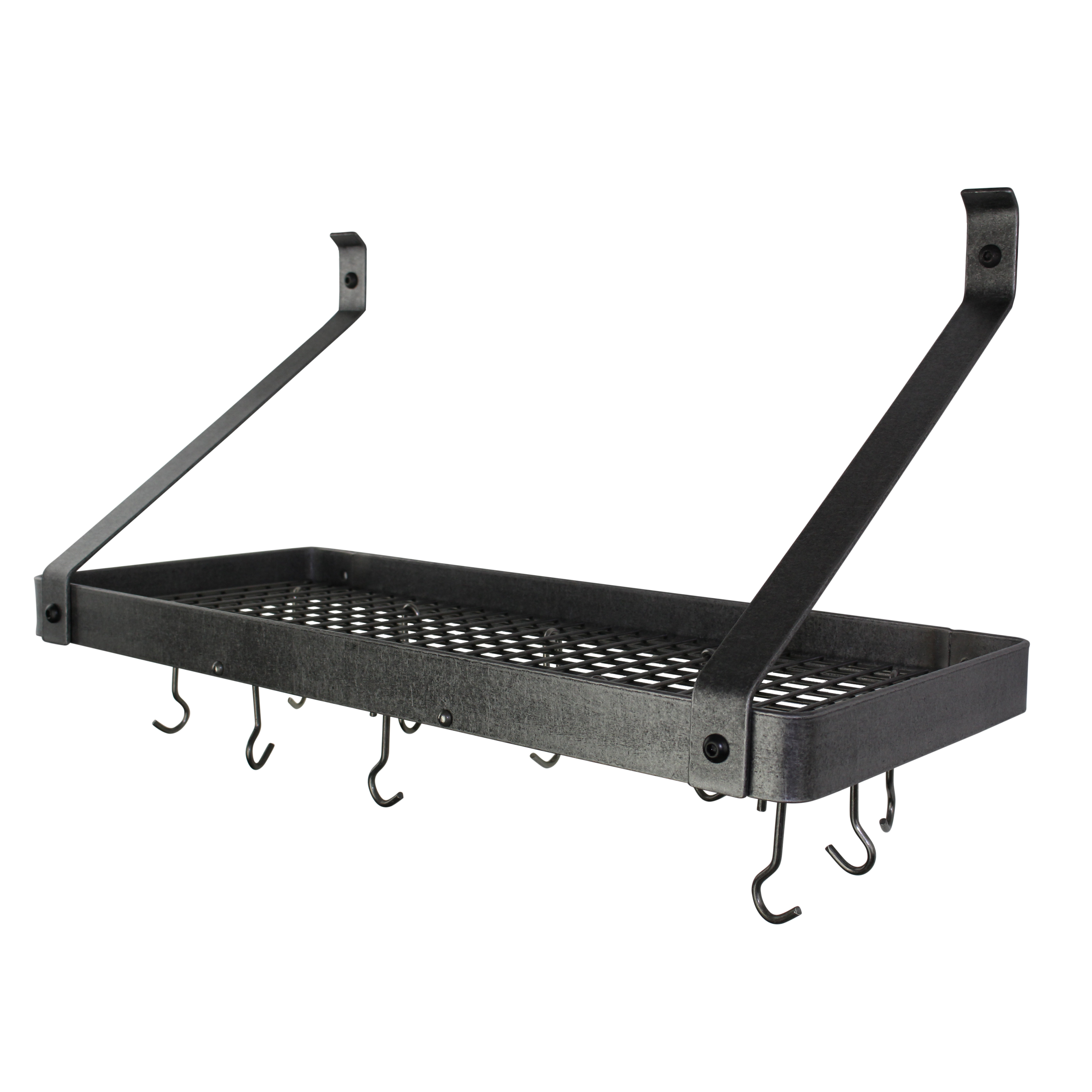 Enclume Handcrafted Gourmet Bookshelf Wall Rack with Straight Arms & 12 ...