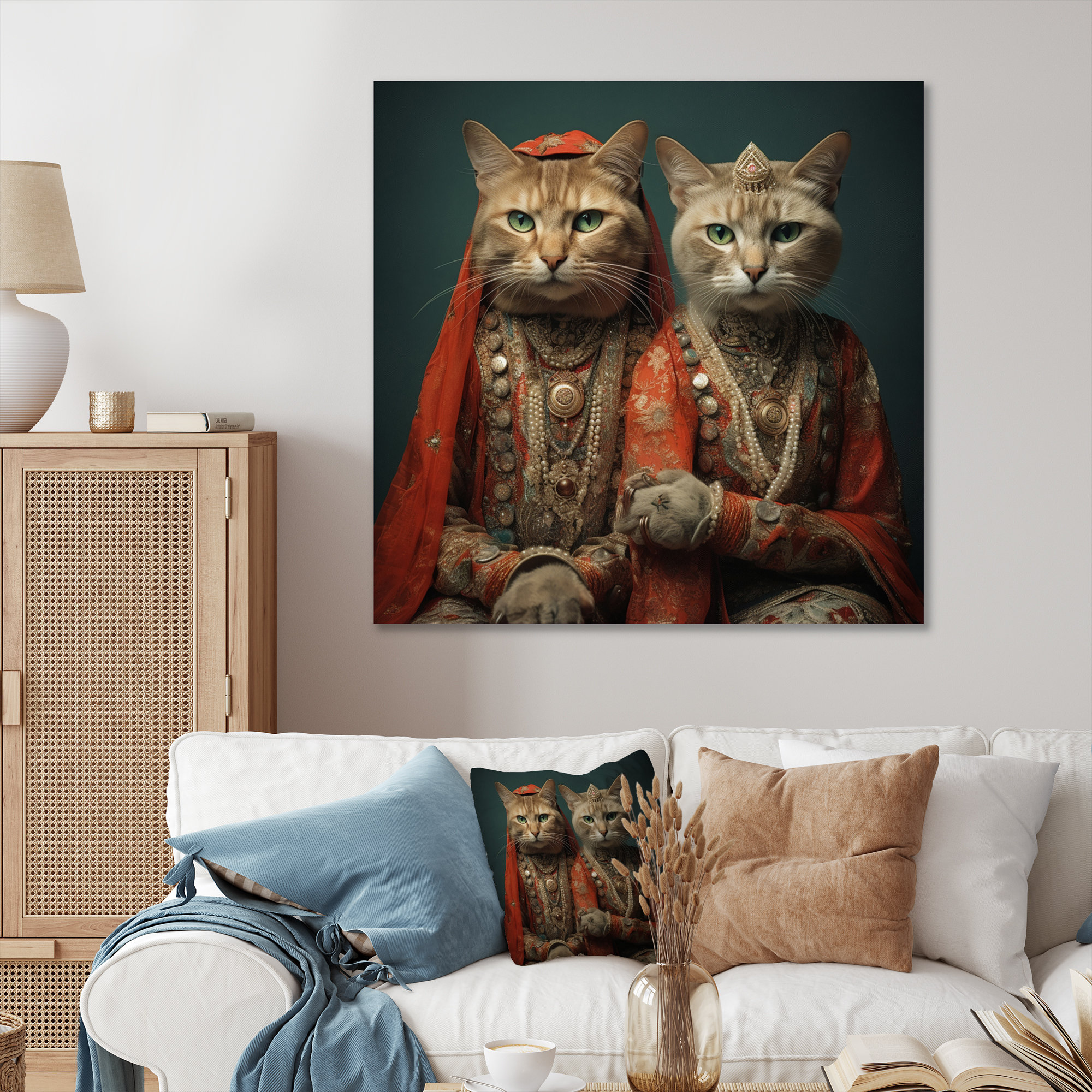 Trinx Cats In Retro Fashion On Canvas Print | Wayfair