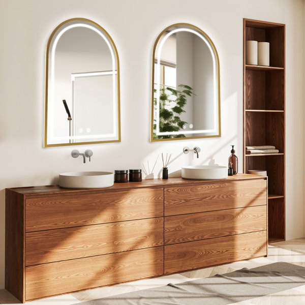 Wrought Studio™ Metal Arch Led Wall Mirror & Reviews | Wayfair