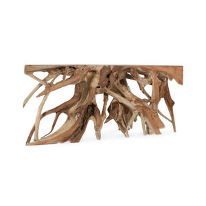 Classic Home Cypress Natural Root Teak Wood Sofa Console Table | Wayfair