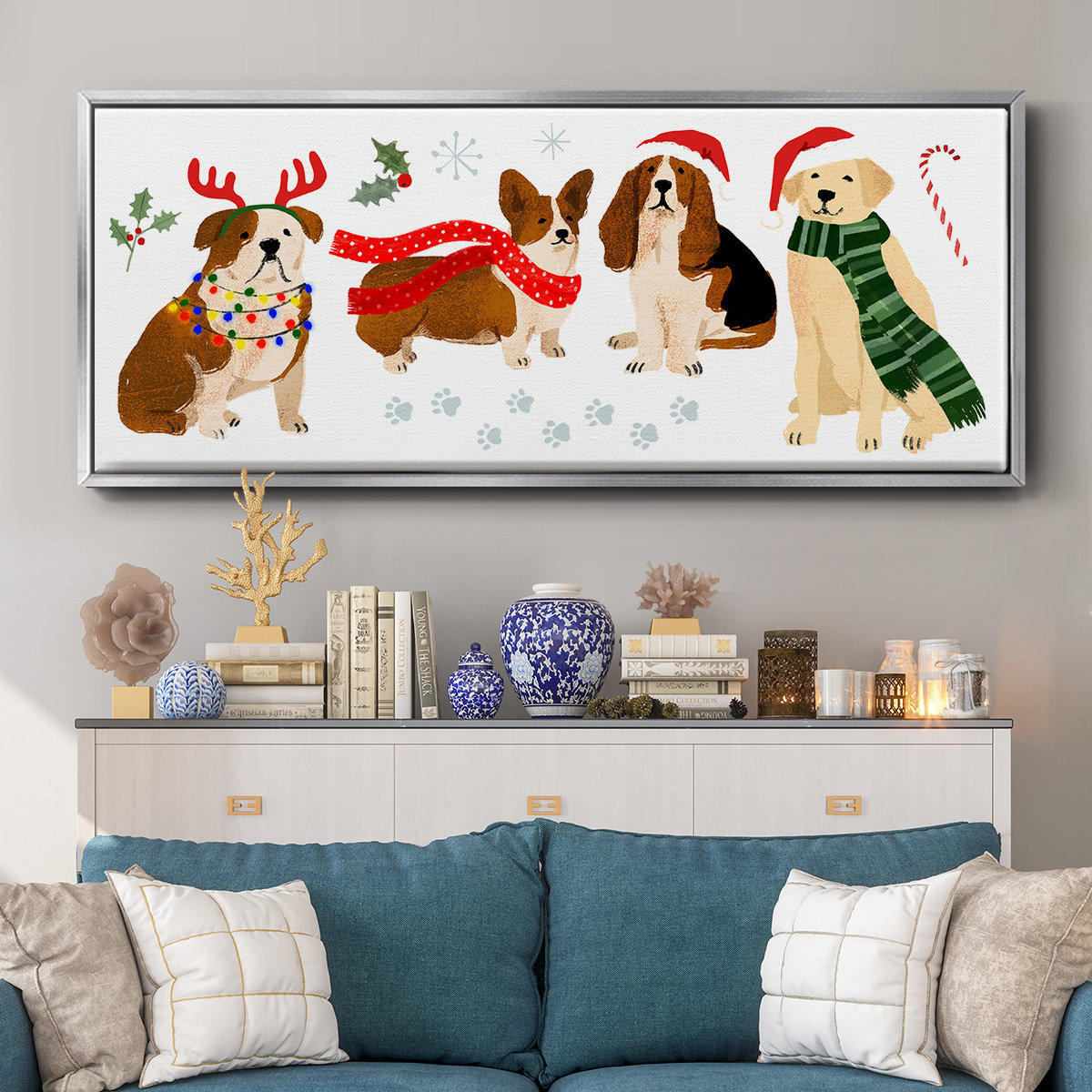 Wexford Home Holidogs Collection D- Framed Canvas | Wayfair
