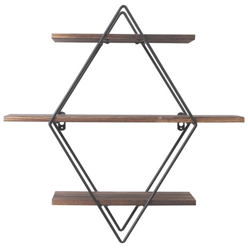 Steelside™ Alaina 3 Piece Diamond Wood Floating Shelf & Reviews | Wayfair