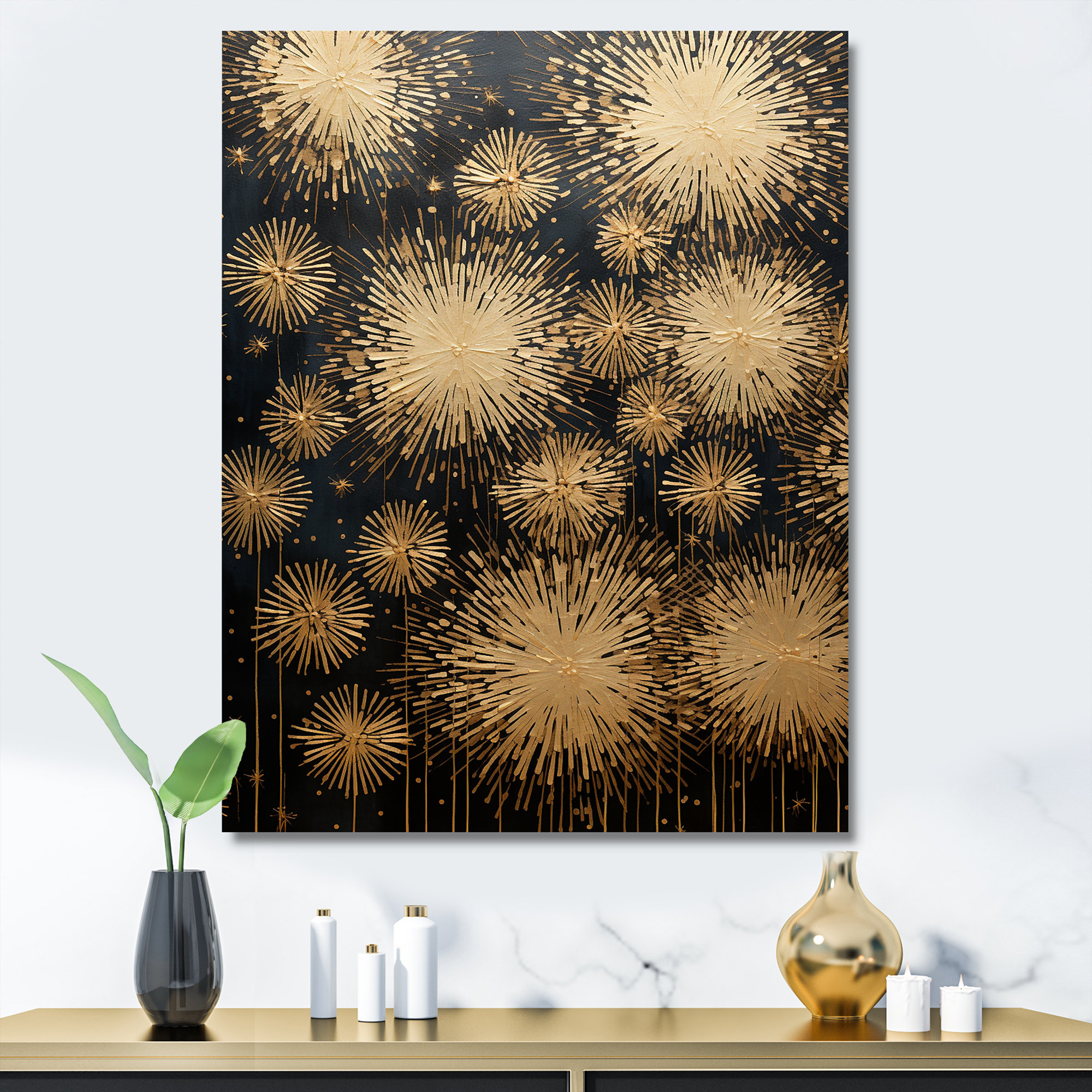 Mercer41 A Shower Of Golden Fireworks - Fireworks Wall Decor - Wayfair ...
