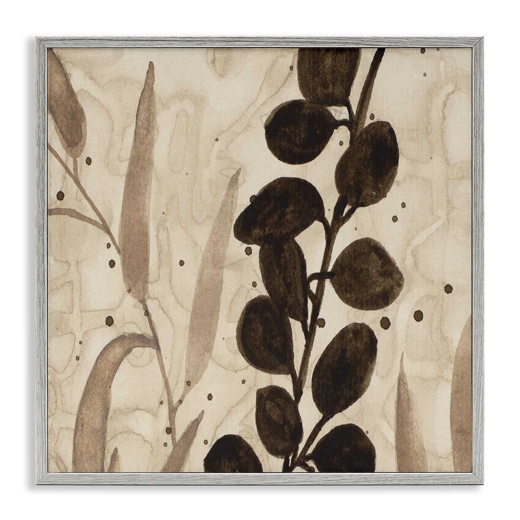 Dakota Fields Asymmetrical Natural Leaves Framed Giclee, design by ...