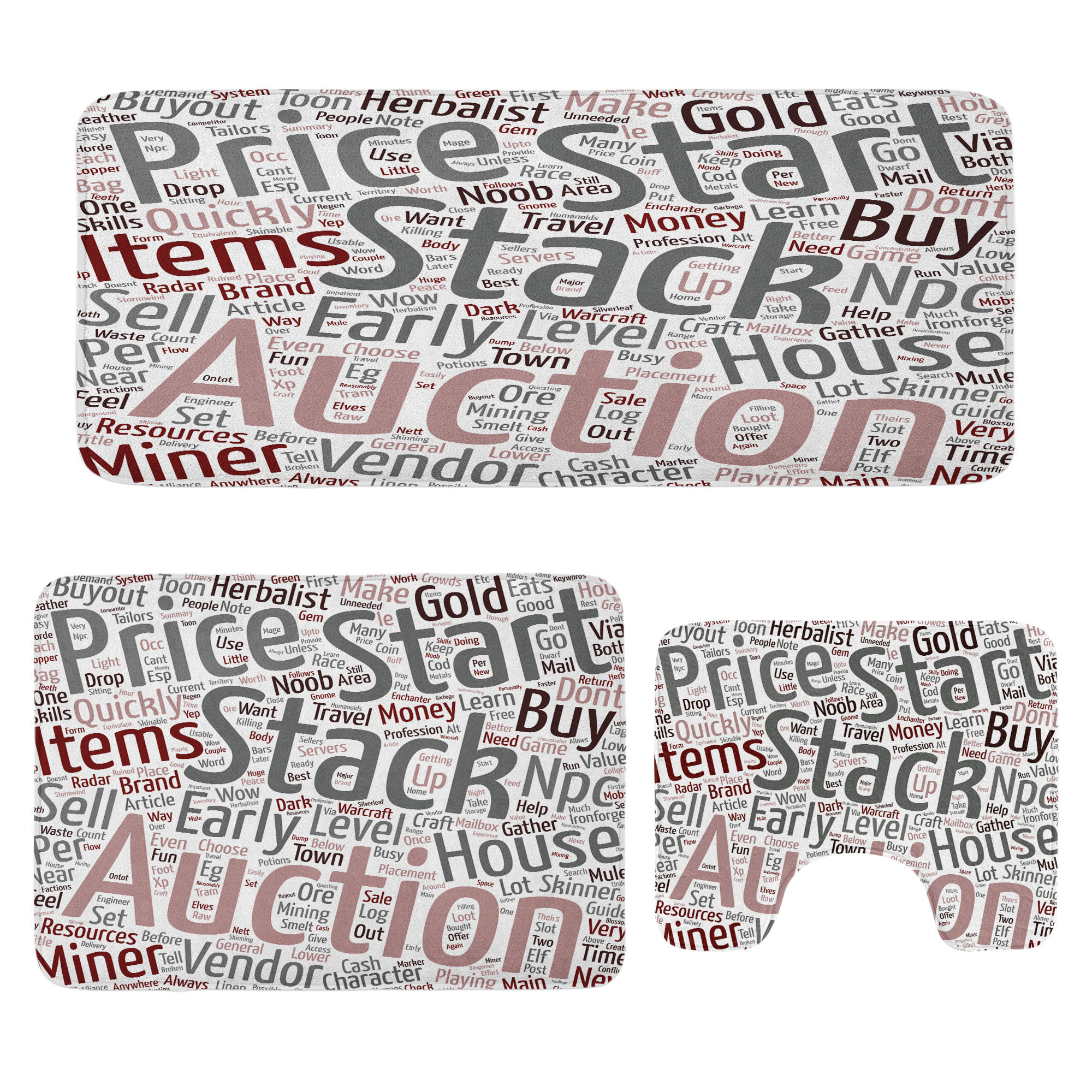 East Urban Home Video Game Bathroom Rug Set 3 Pieces U-Shape ...