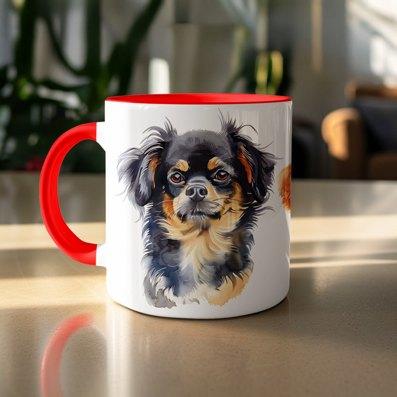 East Urban Home Set of 4 – 11oz Watercolour Miniature Pinscher Design ...