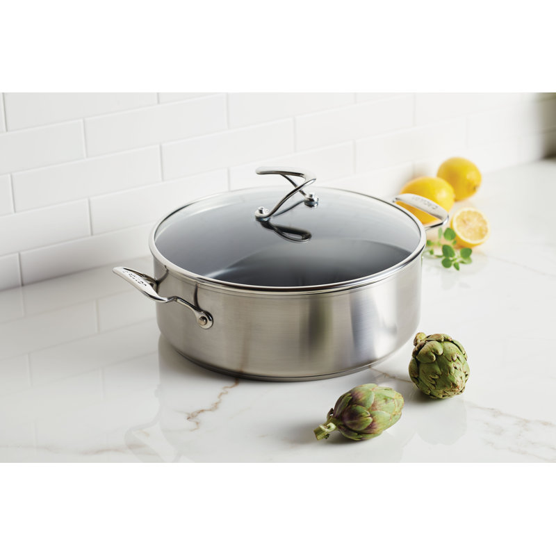 Circulon Steelshield 7.5 qt Nonstick Stainless Steel Stock Pot with Lid ...