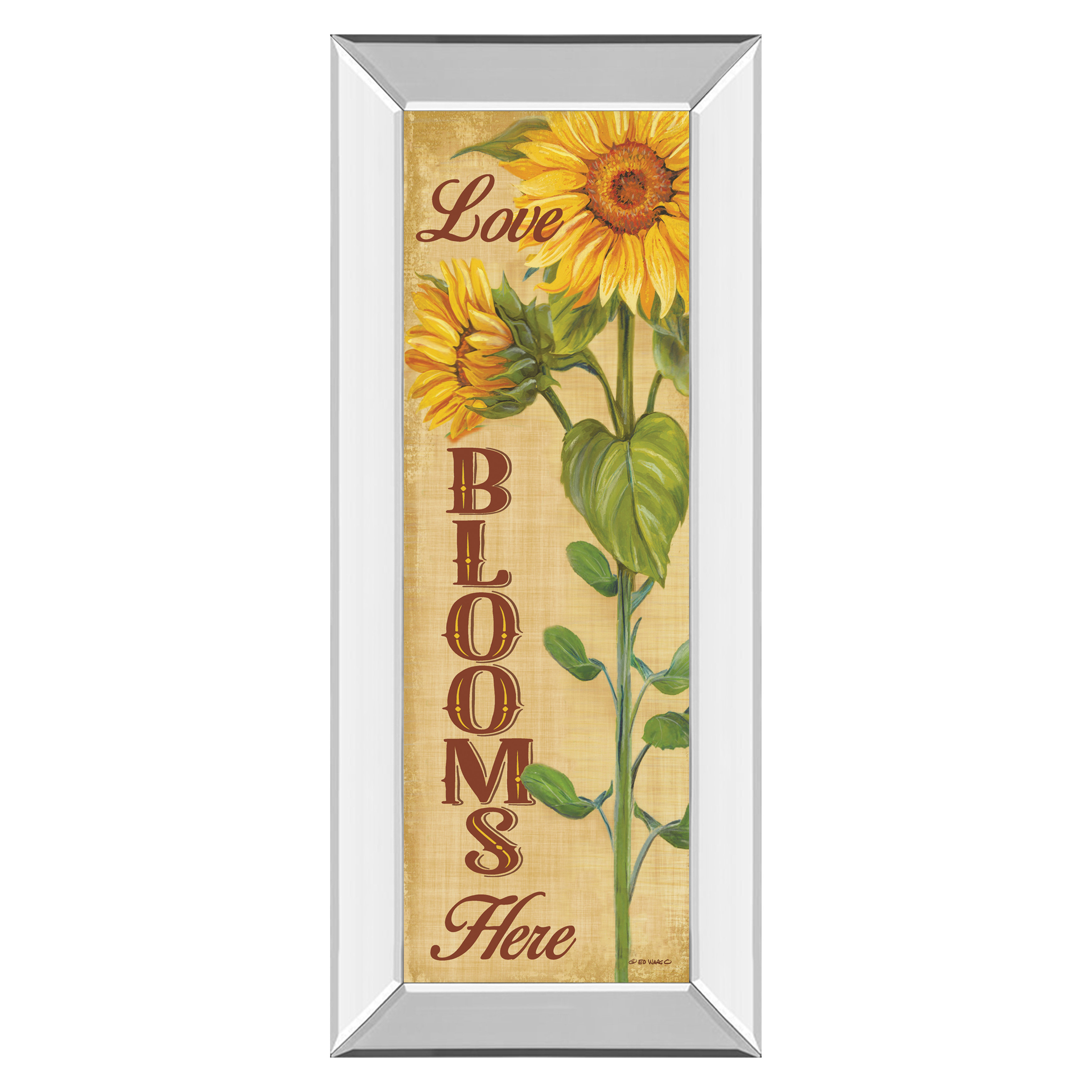 Lark Manor™ Sunflower Warmth Wall Art - 18" x 42" - Mirrored Frame ...