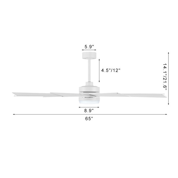 Wade Logan® Babrak 65'' Ceiling Fan with LED Lights & Reviews | Wayfair
